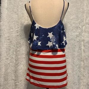 Fantastic Fawn | Tops | American Flag Patriotic July 4th Ruffle Tank ...